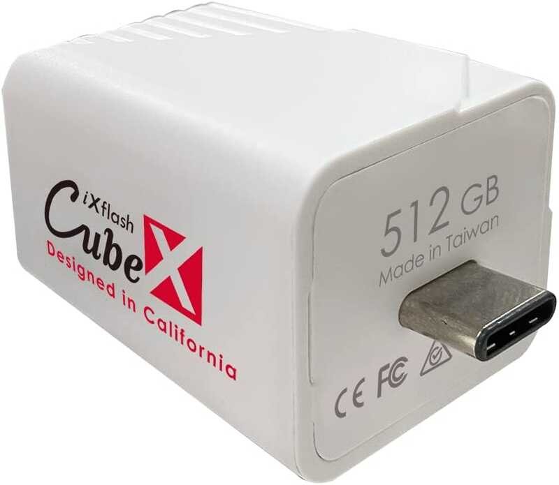 iXflash Cube PIODATA 512 GB Photo Storage Device Apple MFi Certified ...