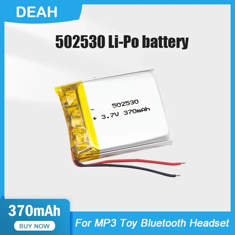 502530 052530 370Mah 3.7V Lithium Polymer Rechargeable Battery For GPS ...