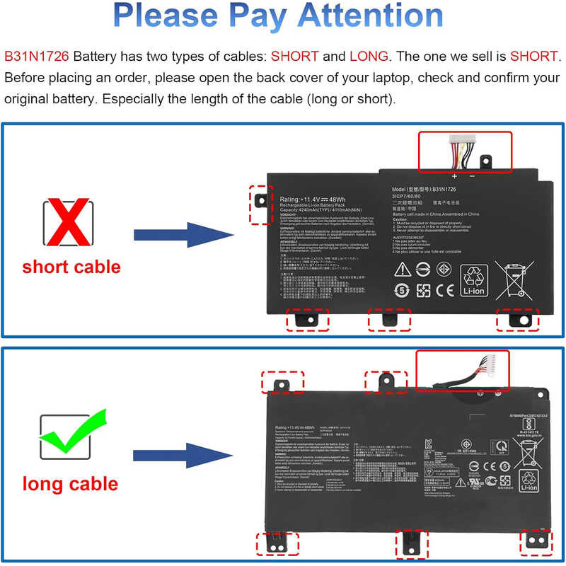 B31N1726 (Long-e) Battery for ROG Strix G15 G512LI G531 G531GT laptop ...
