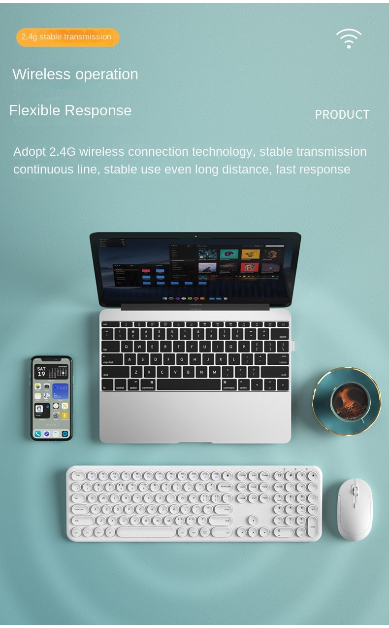 BOW rechargeable 2.4g wireless keyboard and mouse set plug and play ...
