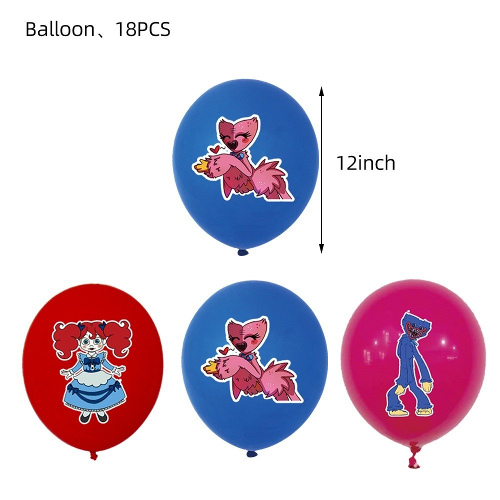 Poppy Playtime Cartoon Birthday Party Supplies Scene Decoration Paper ...