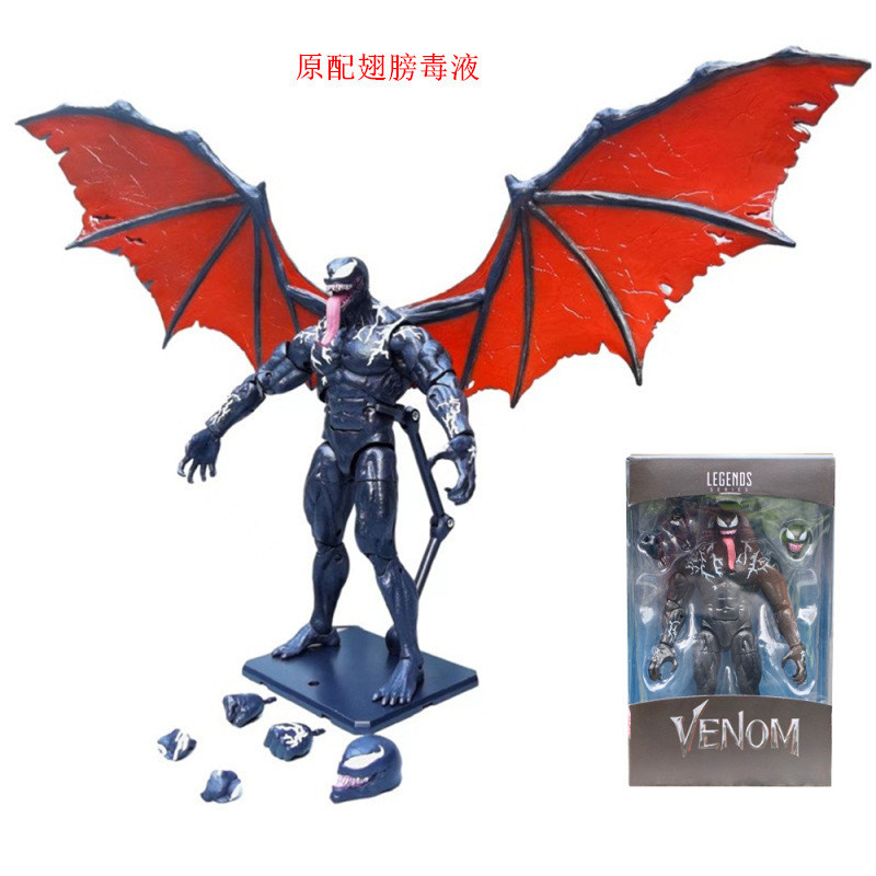 DIY Movie Version Spider-Man Carnage Venom Wings Venom Figure Movable ...