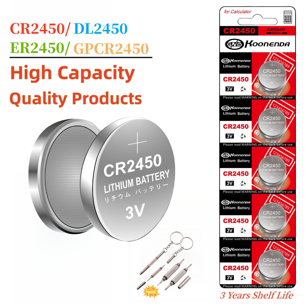 Cr2450 3V Lithium Coin Cell Battery For Remote Controllers,Garage Door ...