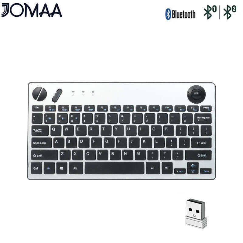 Dual Bluetooth JOMAA +2.4G Wireless Trackball Keyboard With Trackball ...