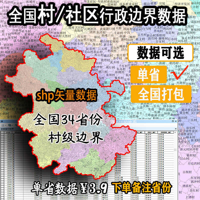 ♣ National Administrative Division SHP Vector Village Community ...