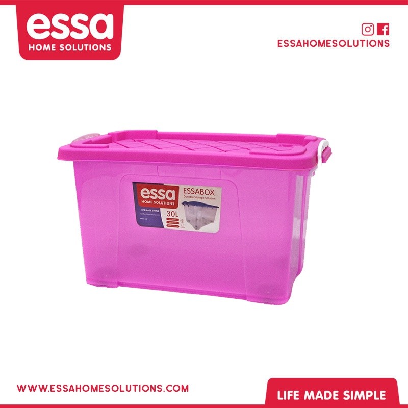 Essa Home Solutions Colored Storage Box 30 Liter (Plastic Organizer ...