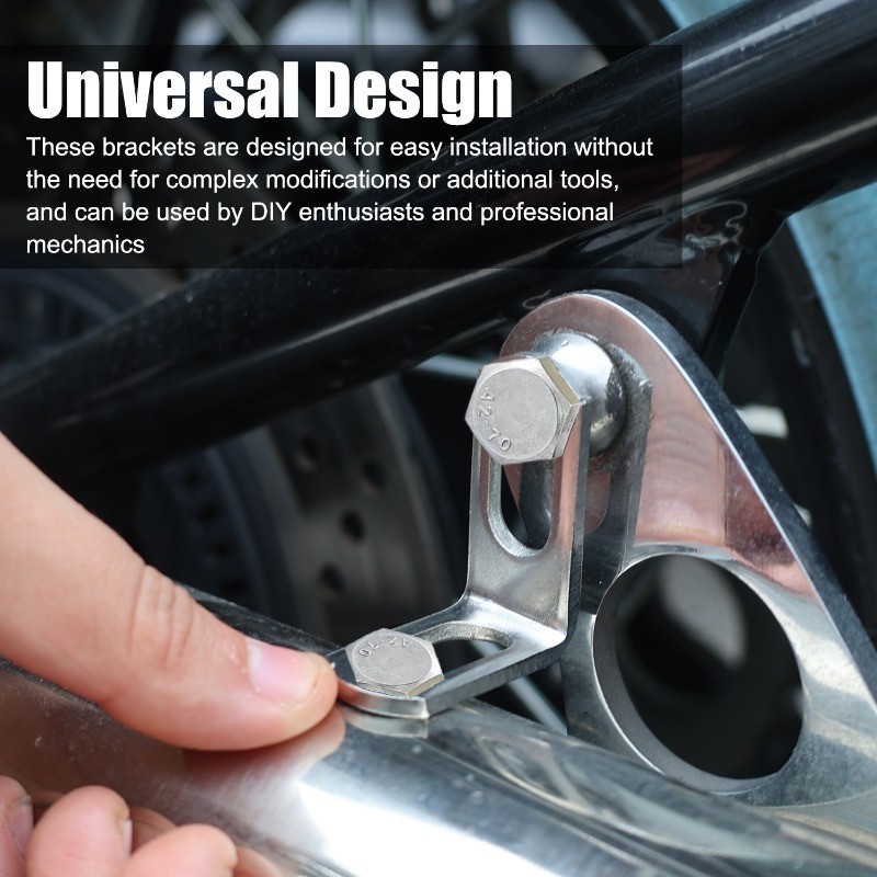 Universal Stainless Steel Motorcycle Exhaust Pipe Bracket Z/L-Shaped ...