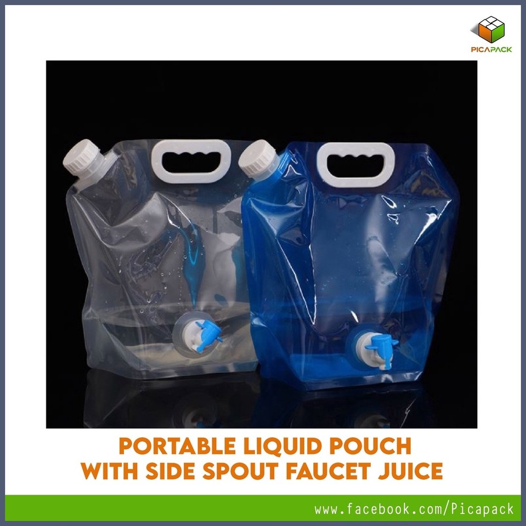 10pcs (1L, 2L, 5 Liters) portable Liquid Pouch with Side Spout faucet ...