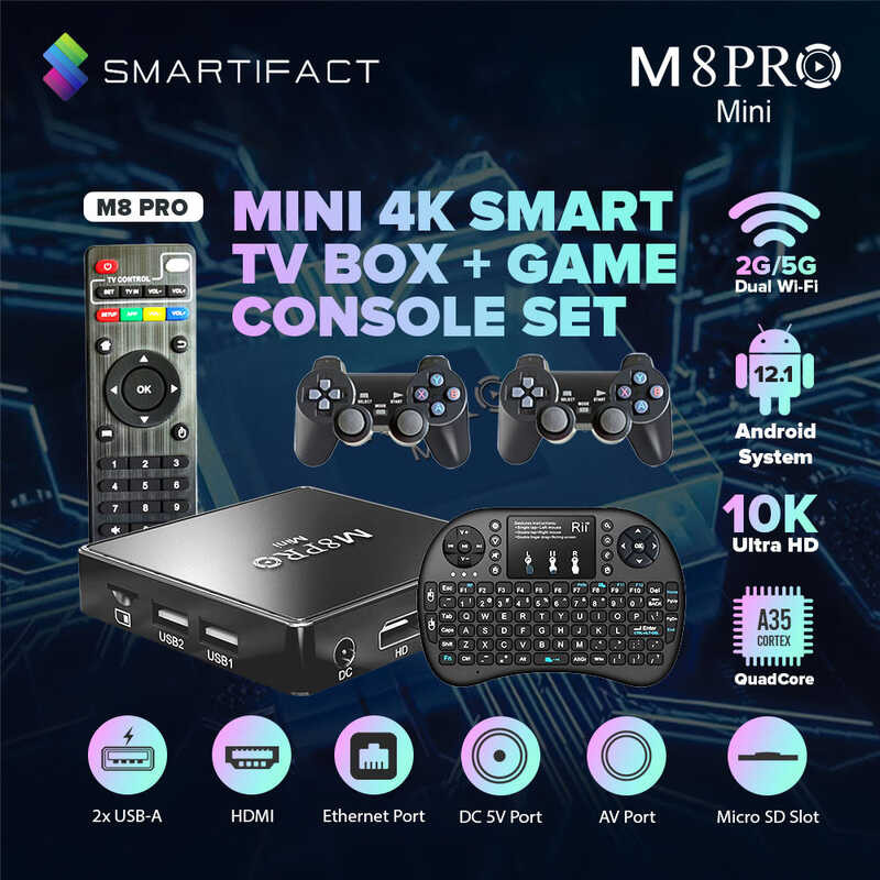 Smartifact MXQ Pro M8 Pro（Port God Of War） 4K Smart TV Box + Game ...