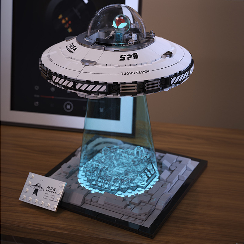 New Modern Creative UFO Building Blocks High-Tech Spaceship Toy Kid ...