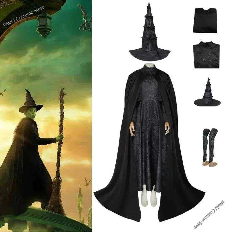 Xj Wicked Cosplay Costume Gda Elphaba Clothes Gotic Movie Party Role ...