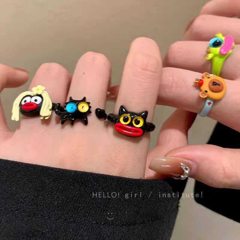 Childlike Cartoon Ugly Cute Ring Cute Funny Little Monster Index Finger ...
