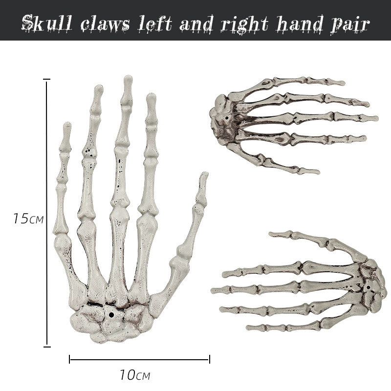Scary Halloween Skull Claws Plastic Fake Skeleton Hands Waterproof ...