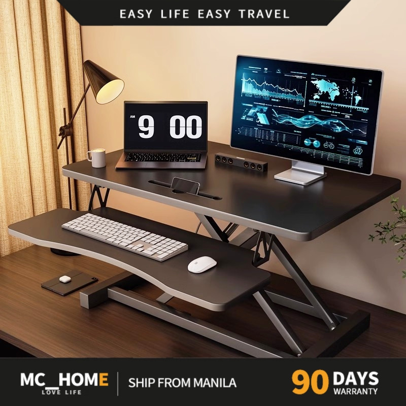 MC&HOME 32" Lift Desk 2-Layer Standing Lifting Computer Desk with ...