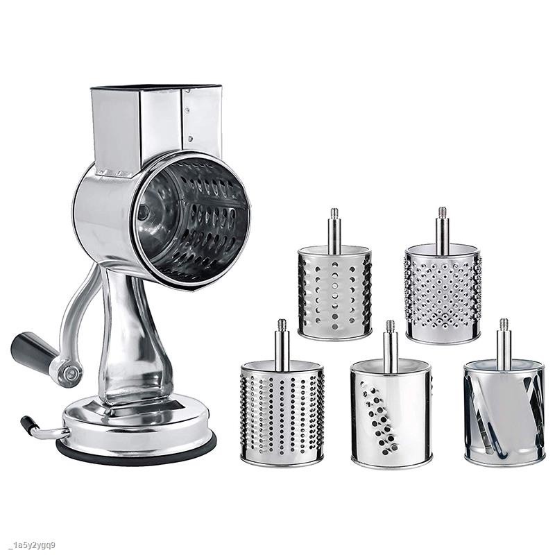 Rotary grater, grater with 5 roller blades (for cheese grating and nut ...