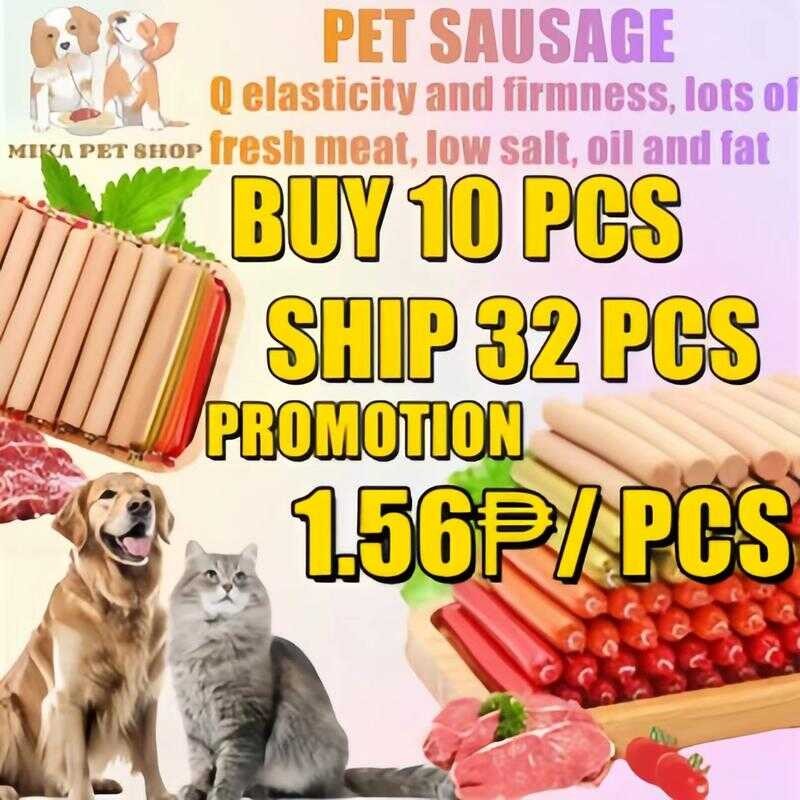 【Same Flavor Buy 10 Ship 32 】Pet Sausage15g Pet Treat Sausage Snack ...