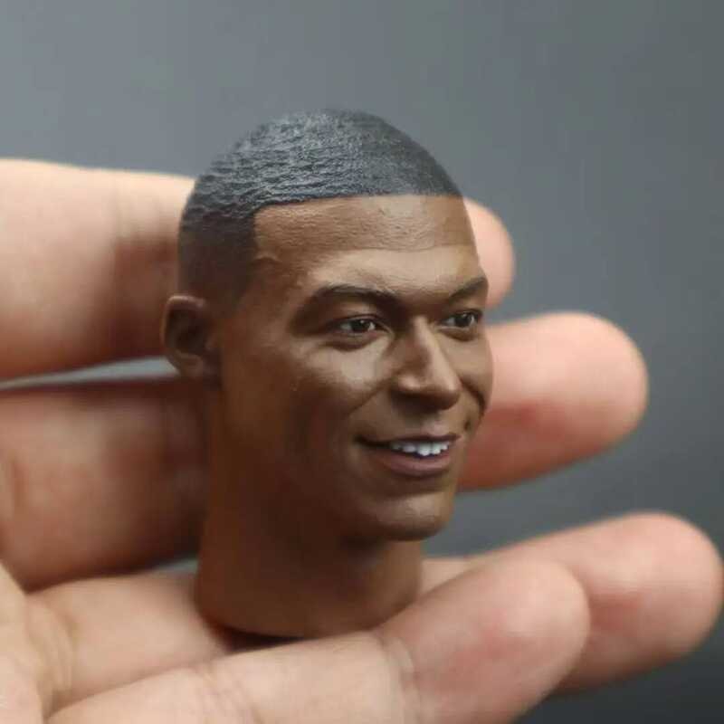1/6 Football Star Mbappe Head Sculpt PVC Male Head Carving Model Fit 12 ...