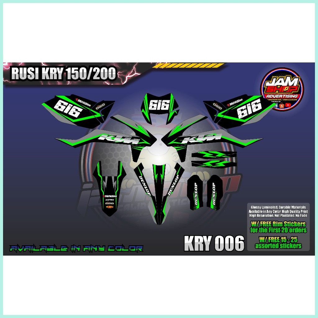 RUSI KRY 150/200 Full Decals w/ FREE RIM DECALS - First Batch Designs ...