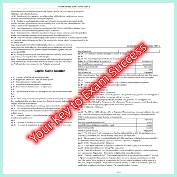CPA Reviewer In TAXATION Part (1200 + QUESTIONS & ANSWER KEYS ...