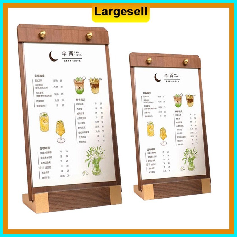 A4/A5 Wooden Menu Display Board Desktop Menu Price Holder Billboard ...
