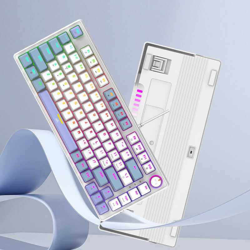 Zeus Gd-88 Hot Swappable Mechanical Gaming Keyboard Wired 82 Keys Color ...