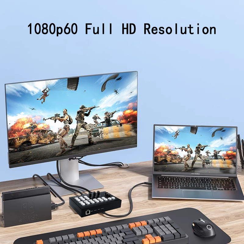 1080p 4 Channel HDMI Multi Camera Streaming Live Production Video Mixer ...