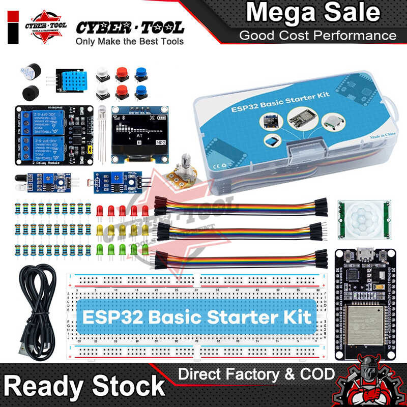 ESP32 Basic Starter kit WIFI + Bluetooth Wireless IoT Development Breadboard Learning Kit ...