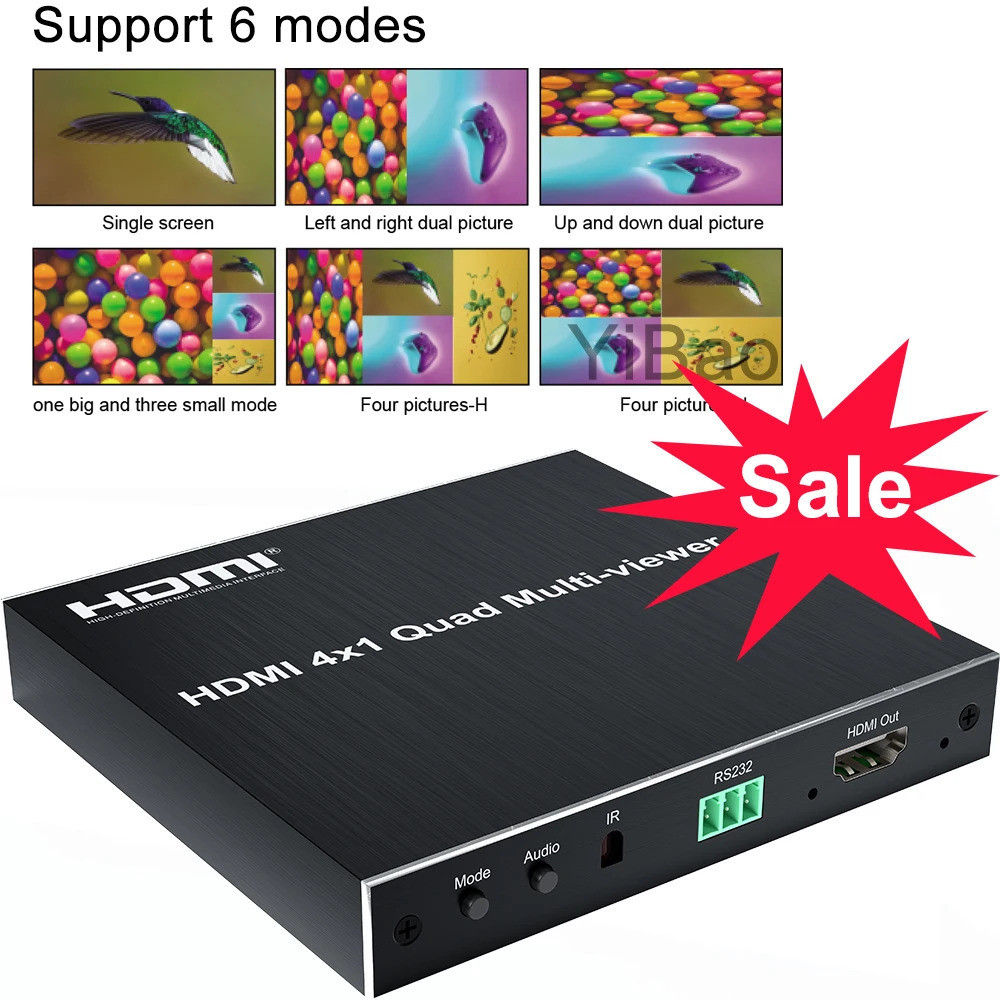 4x1 HDMI Quad Multi-viewer 1080p 4 In 1 Out Screen Segmentation ...