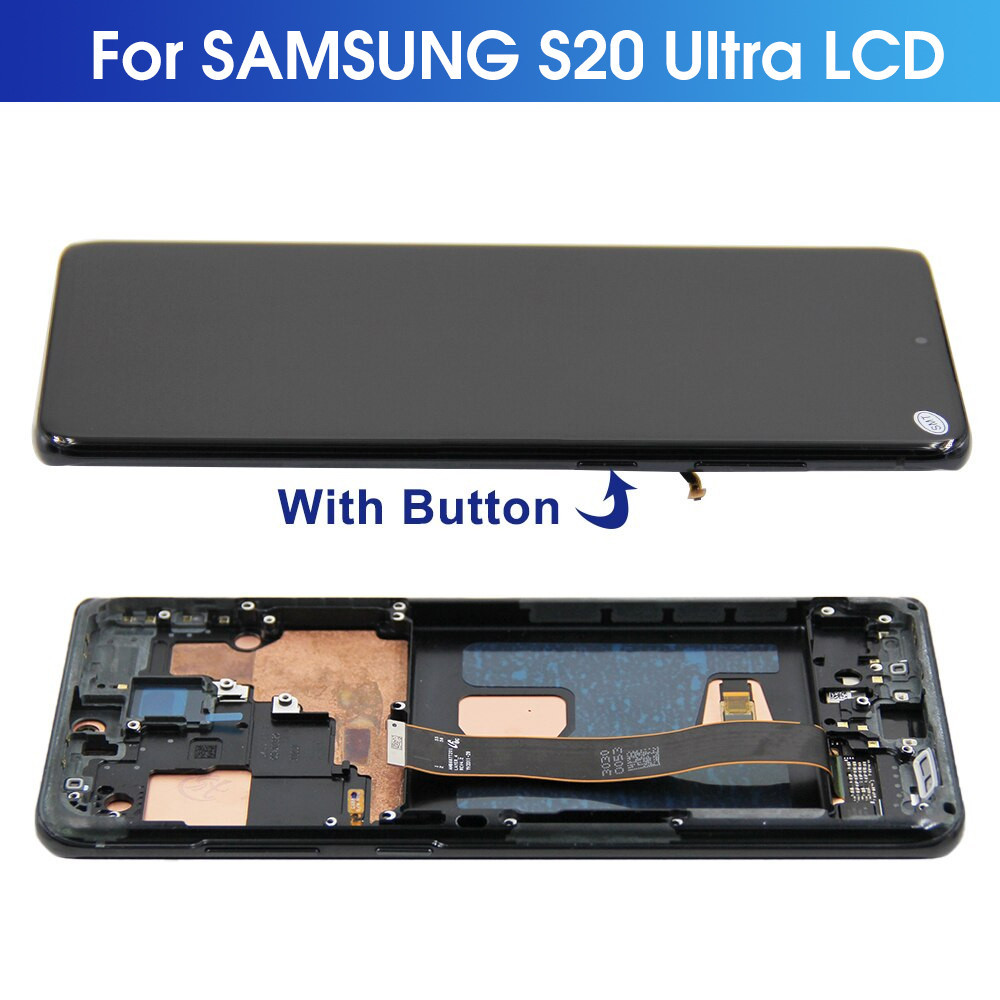 Original AMOLED S20 Ultra Screen Display 120hz with Frame For Samsung ...