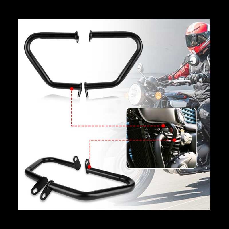 Black Bumper Frame Protection Engine Crash Bars Para Sa Triumph ...
