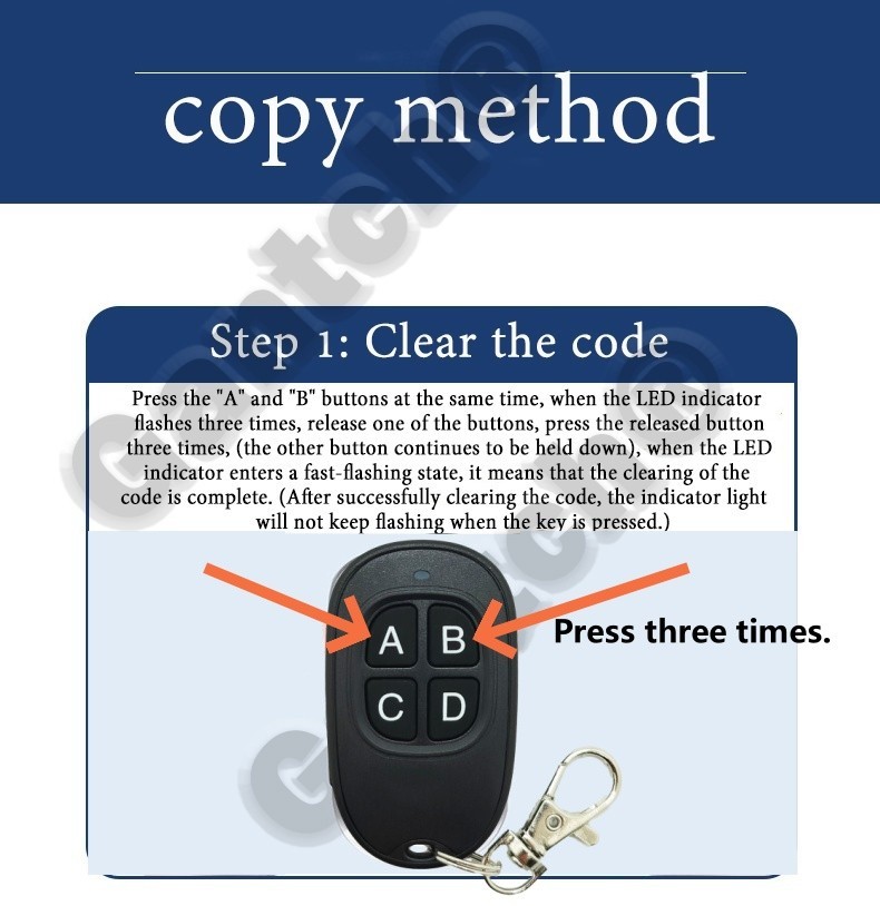 [1/3kit] 433 MHz remote control 4-key clone copier clone garage door ...