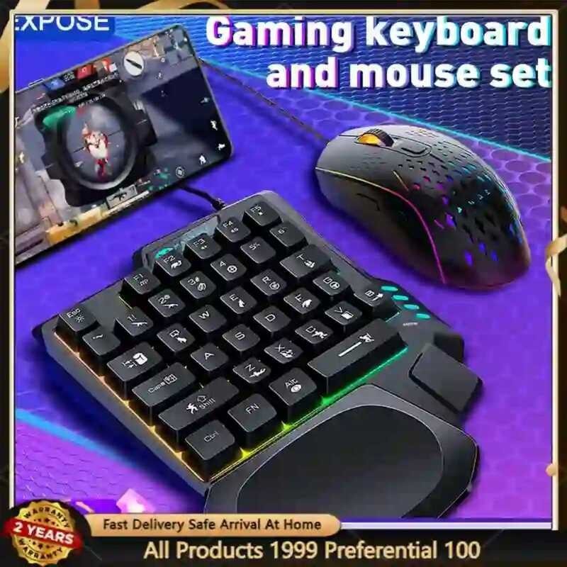 COD One-Handed Gaming Keyboard Colorful Backlit Mobile para sa Pc ...