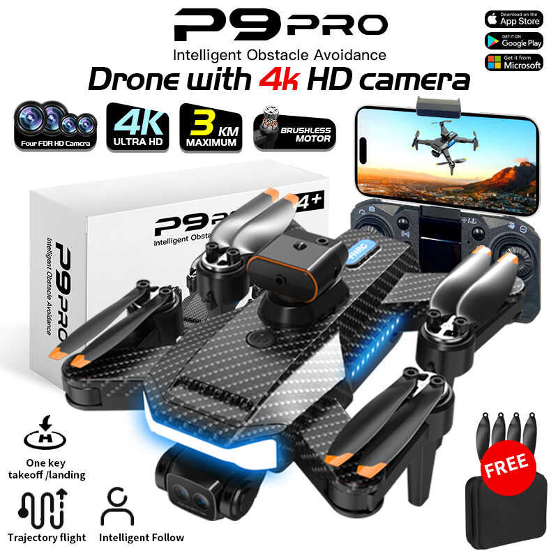 P9 pro rc drone 4k hd Dual camera 5g Wifi FPV helicopter original long ...