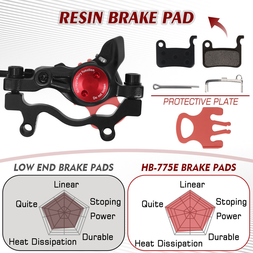 ZOOM E-BIKE Hydraulic Disc Brake Set 2 Pistons Electric Bike Scooter ...