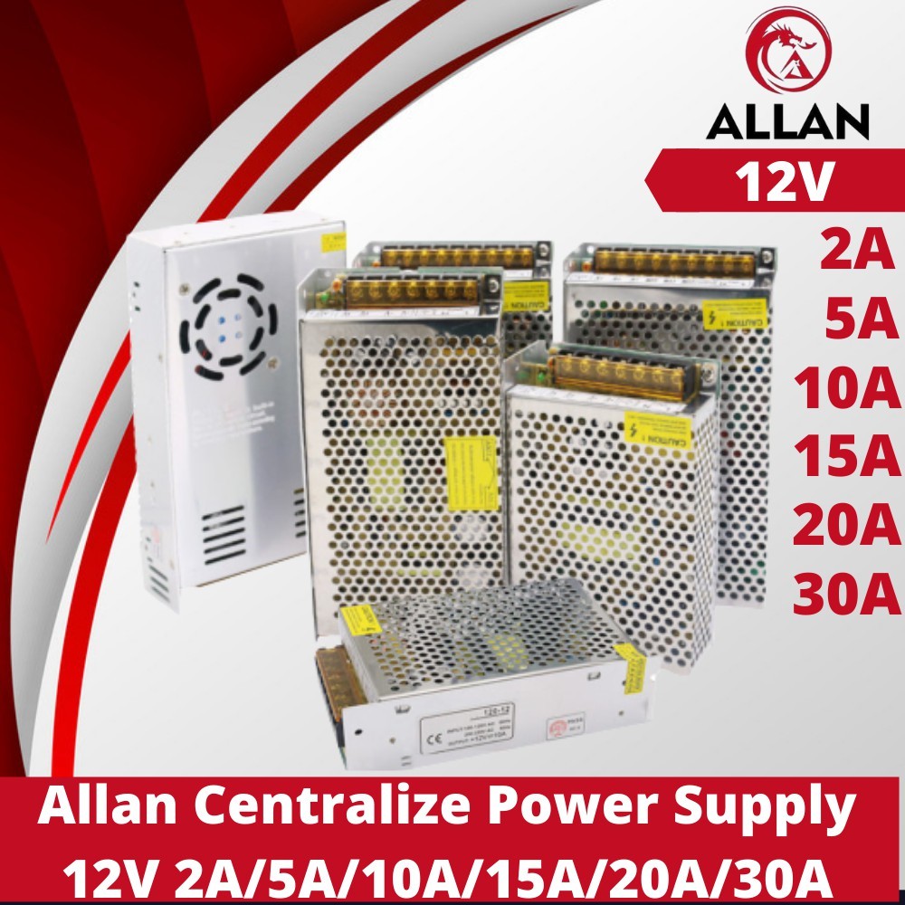 Allan DC 12V 10A Centralize Power Supply CCTV Led Adapter /PSU ...