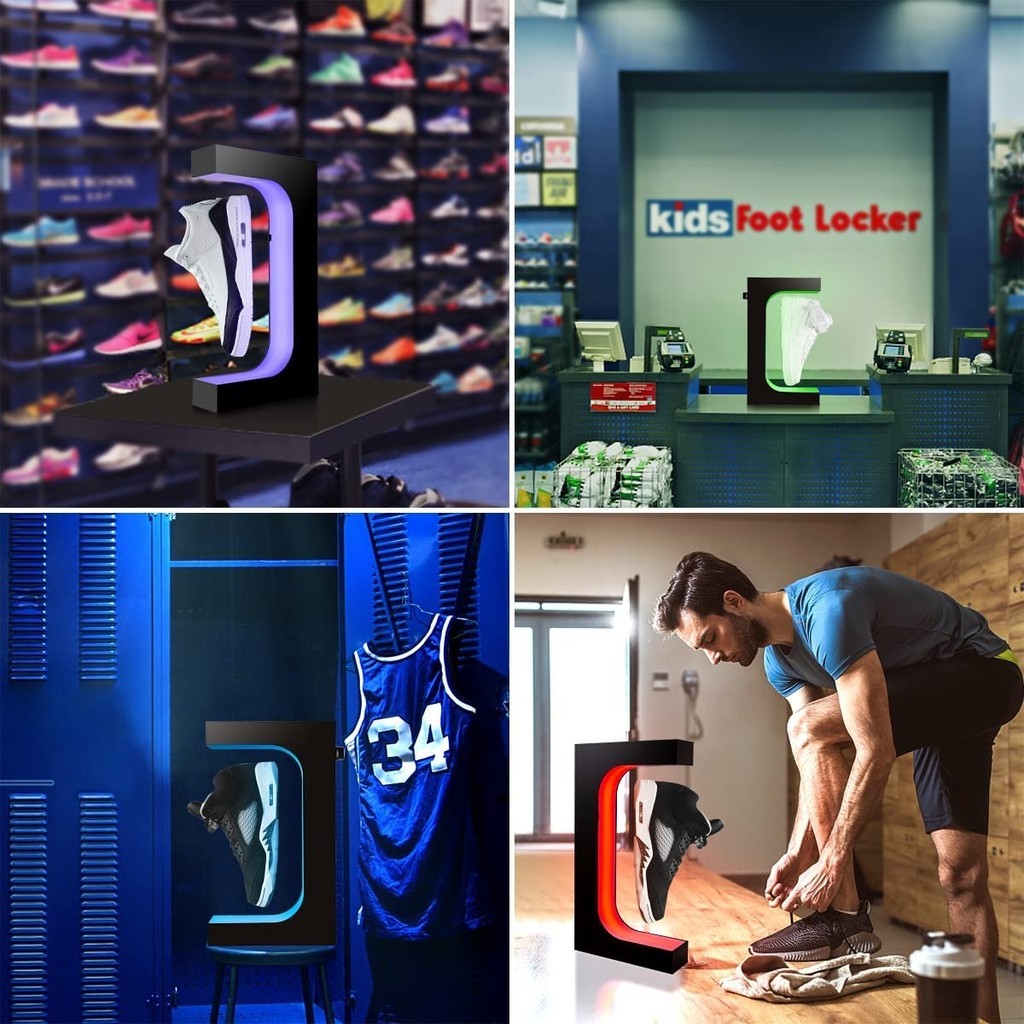 7 Colors Magnetic Floating Shoe Display Stand LED Light Levitation ...