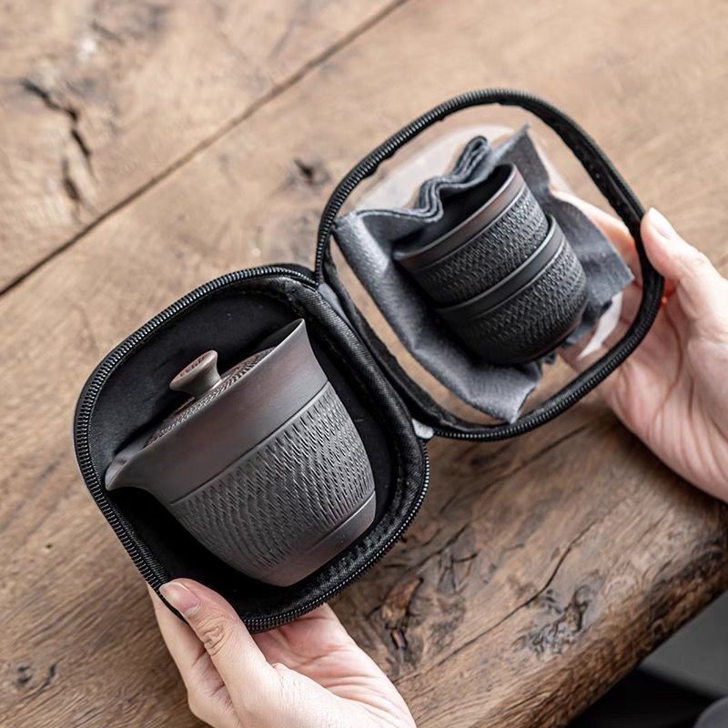 [Ready stock with free shipping] Purple pottery quick cup one pot two ...