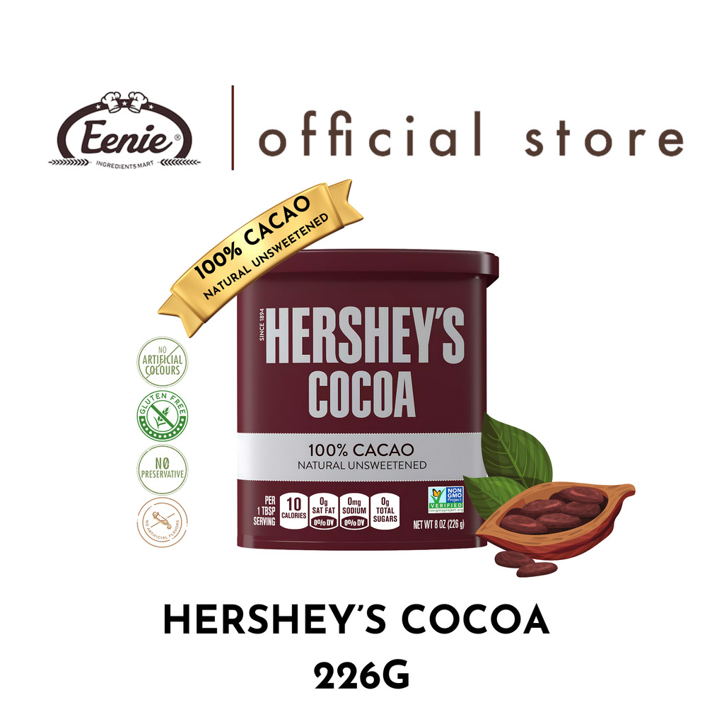 HERSHEY'S COCOA 226G 100% CACAO NATURAL UNSWEETENED | Shopee Philippines