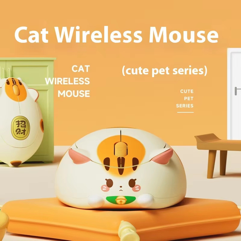 Wireless Mouse Cute Cartoon AKKO Capybara Cat Hamster Portable ABS ...
