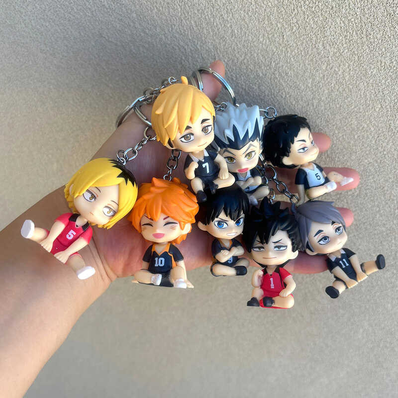 3E 5Cm Haikyuu Anime Figure Keychain Mini Sleeping Hinata Shoyo Tobio ...