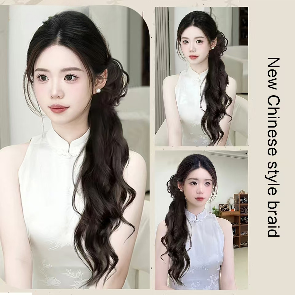 New Chinese synthetic wig ponytail hair extension, Fried Dough Twists ...