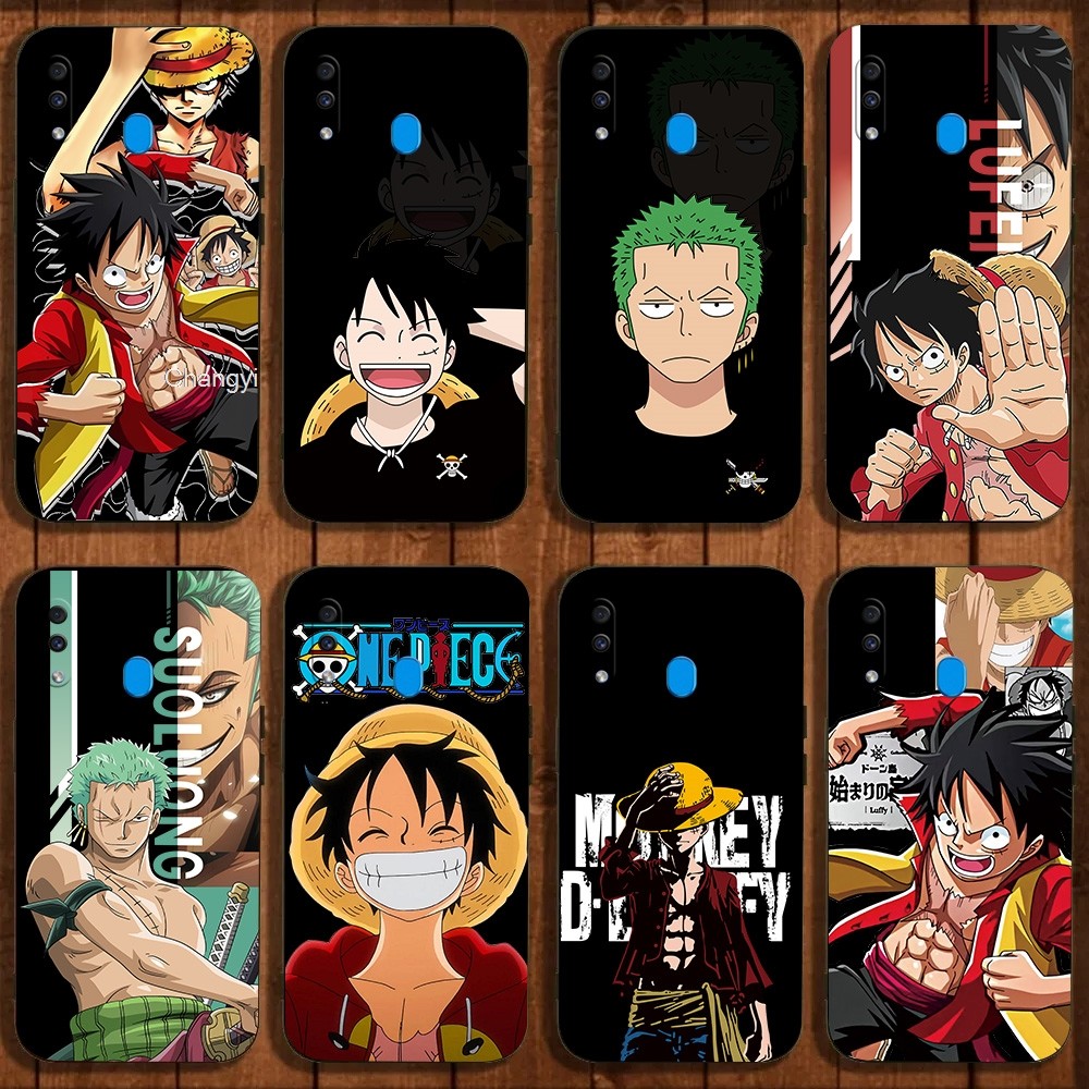 Samsung A30 A20 Cartoon Anime One Piece Phone Case Straight Edge Square ...