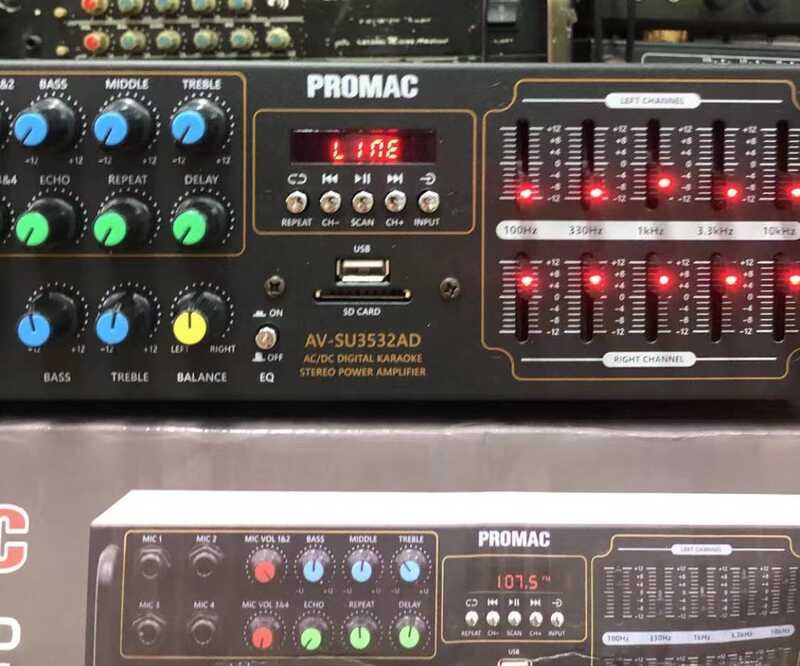 Karaoke 12V Power Amplifier Pro Av-Su3532ad 100Watts X 2 Channel ...