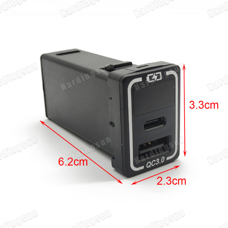 Car USB Port QC3.0 Fast Charger TYPE-C PD Interface Socket Adapter For ...