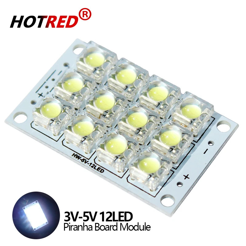 DC 3V-5V 12 LED Piranha Energy Saving Module Super Bright Night Market Mobile Phone 3.3V ...