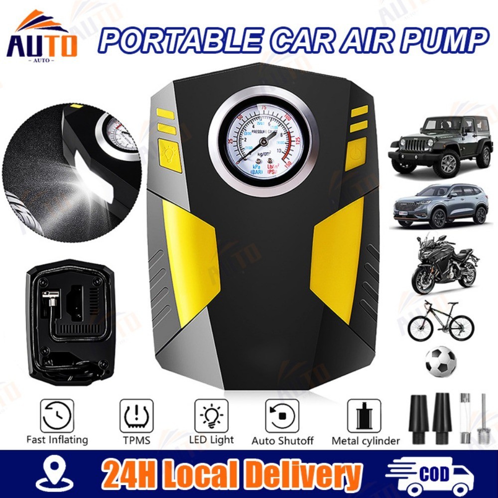 12V Car Motor Bike Tire Inflator Pump Tire inflator for car air ...