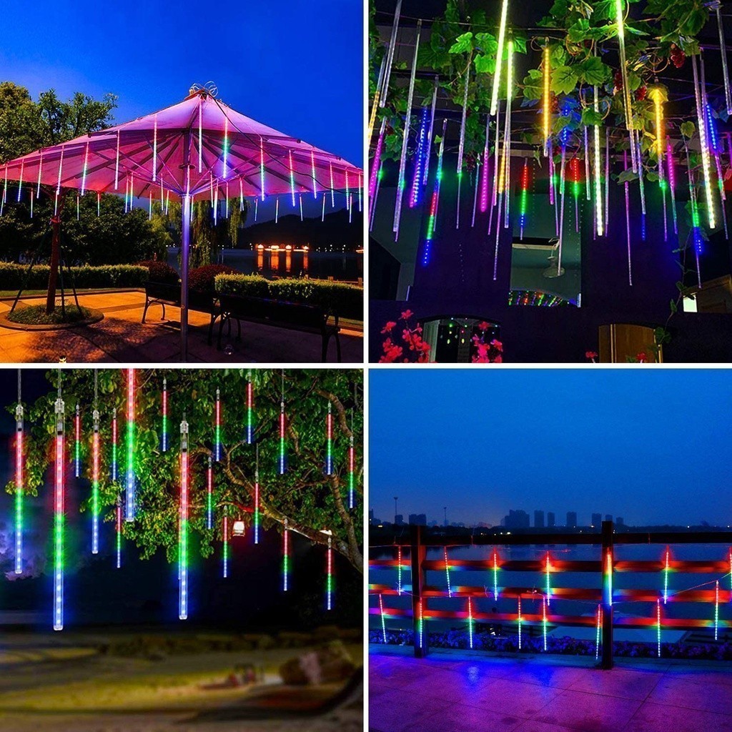 Meteor Shower Rain Lights Fairy LED Tube Lights for Outdoor Garden Home ...