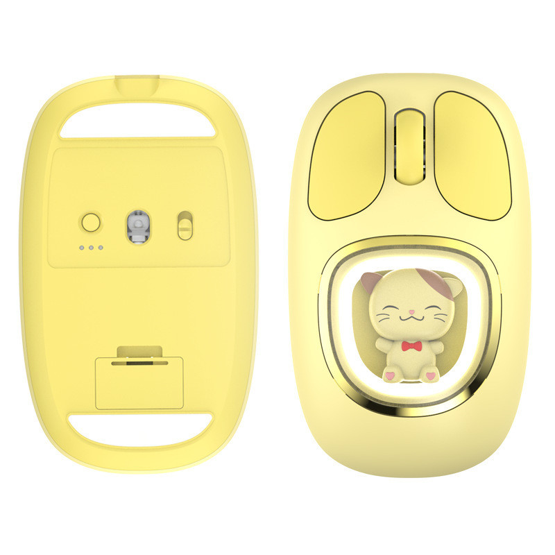 Dual Mode Wireless Mouse 2.4G Bluetooth Cute Cartoon Type-C ...