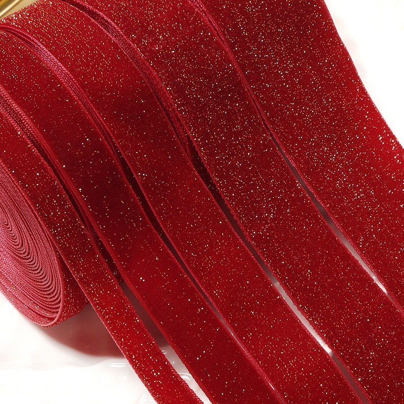 5 M Red Glitter Ribbon Gift Wrapping Ribbon Sparkling Metallic Ribbon ...