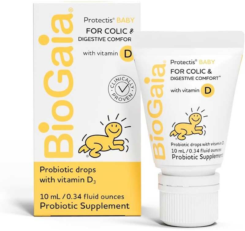 BioGaia Baby Probiotic Drops - Colic Gas Relief + Vitamin D, 50-Day ...